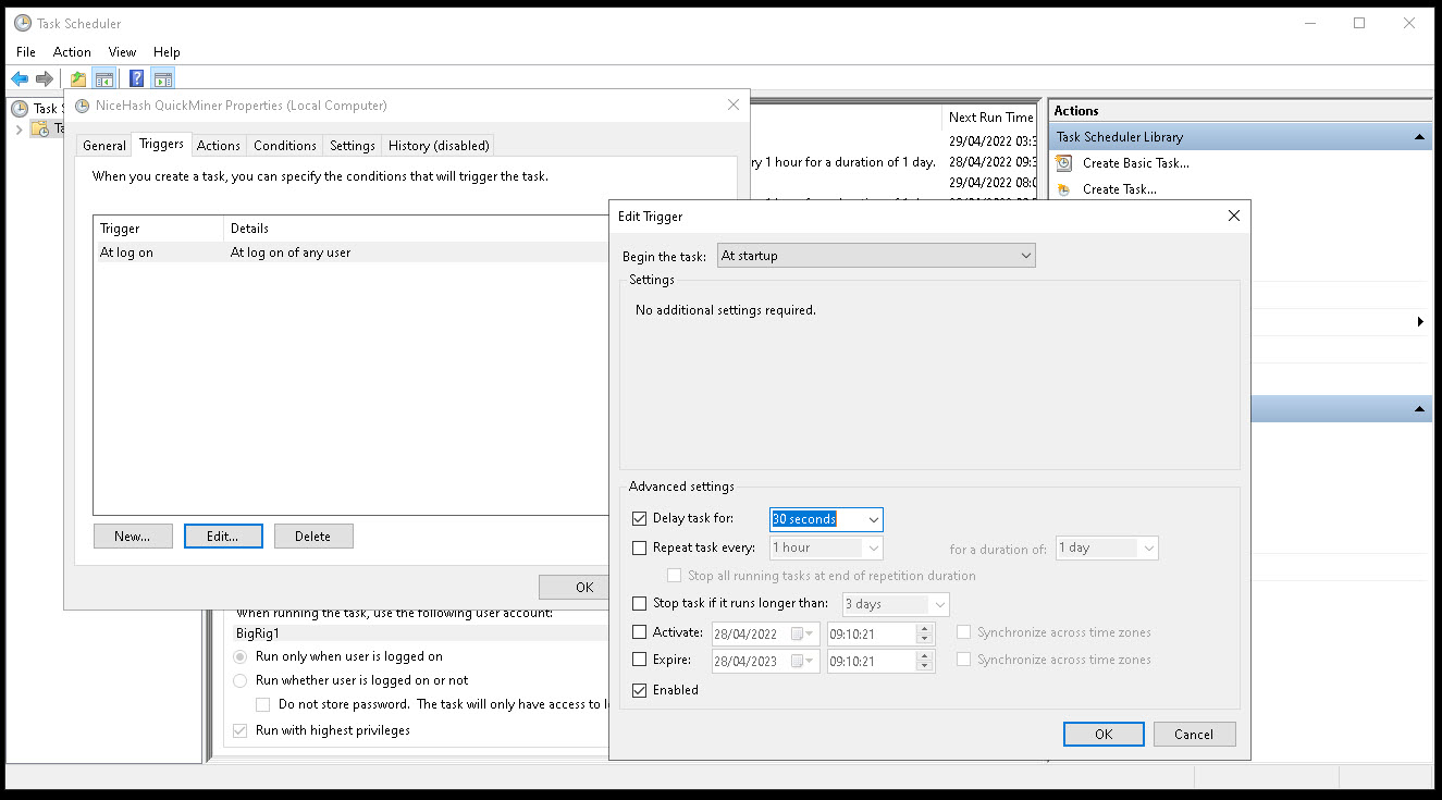 Run NiceHash Quickminer at Startup (without logging in) – MyMiningRig