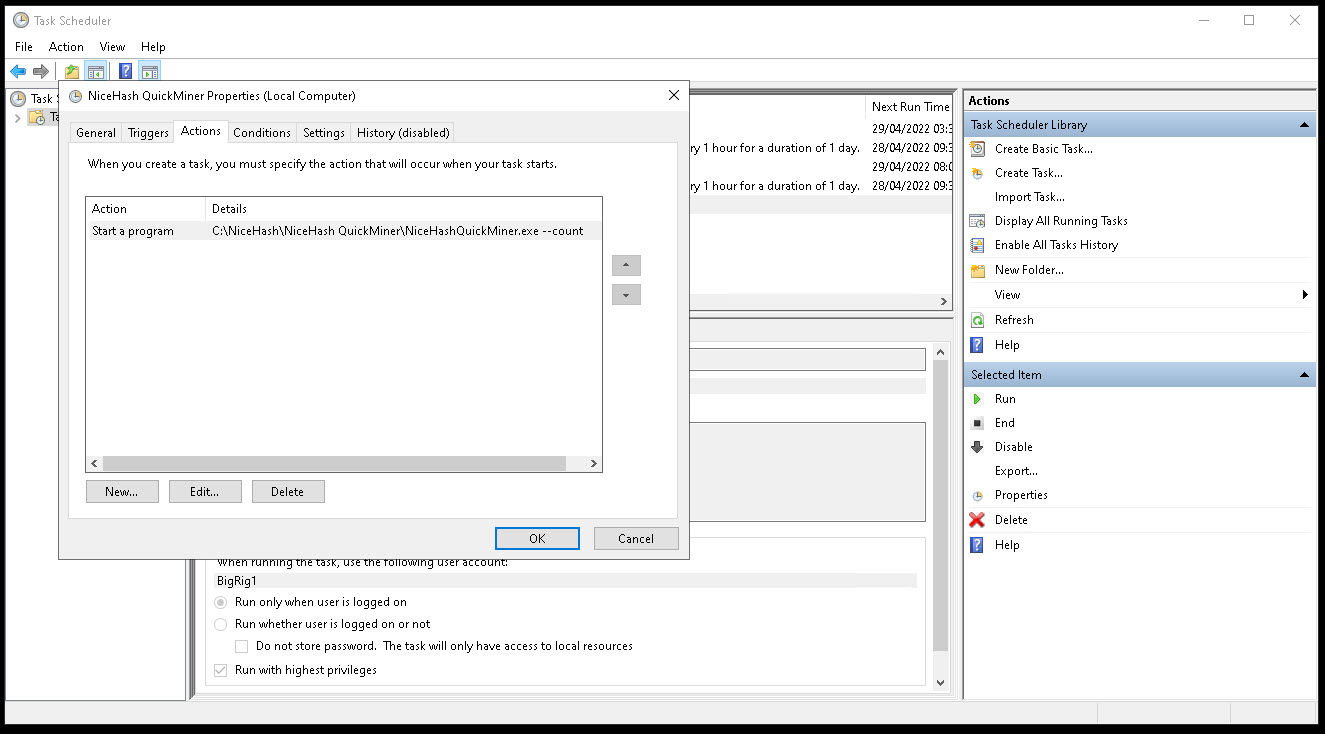 Run NiceHash Quickminer at Startup (without logging in) – MyMiningRig