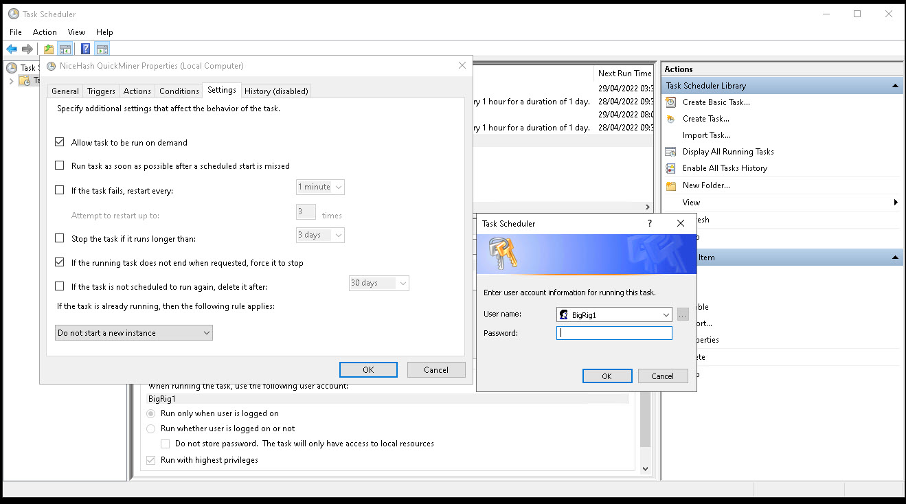 Run NiceHash Quickminer at Startup (without logging in) – MyMiningRig